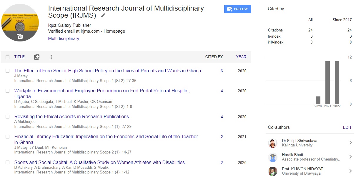 Google Scholar October 2022 | International Research Journal of ...