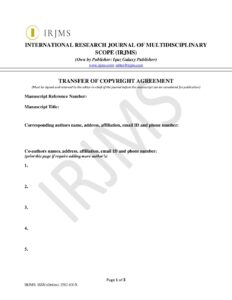 TRANSFER OF COPYRIGHT AGREEMENT | International Research Journal of ...